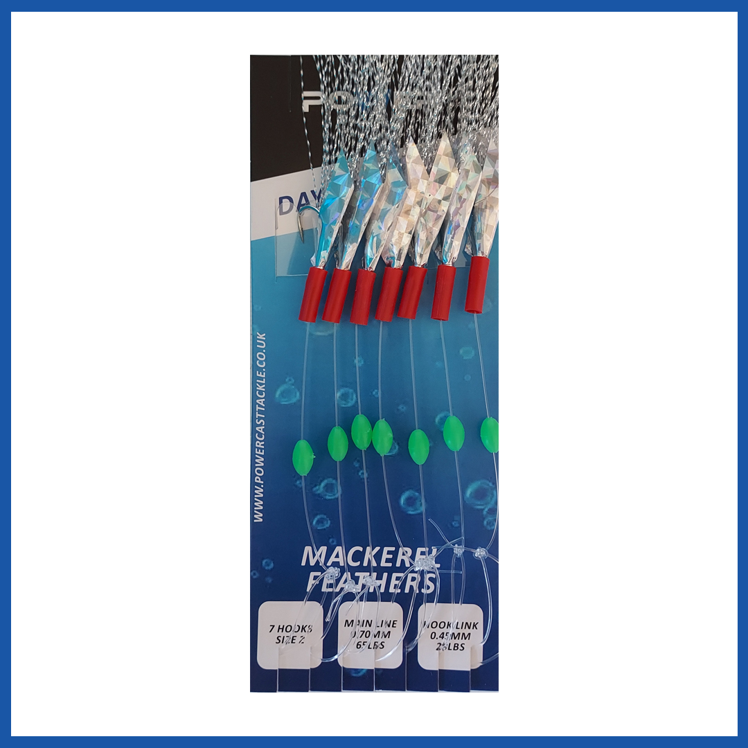7 Hooks Mackerel Feathers (Daylight Flash) - Power Cast Wholesale