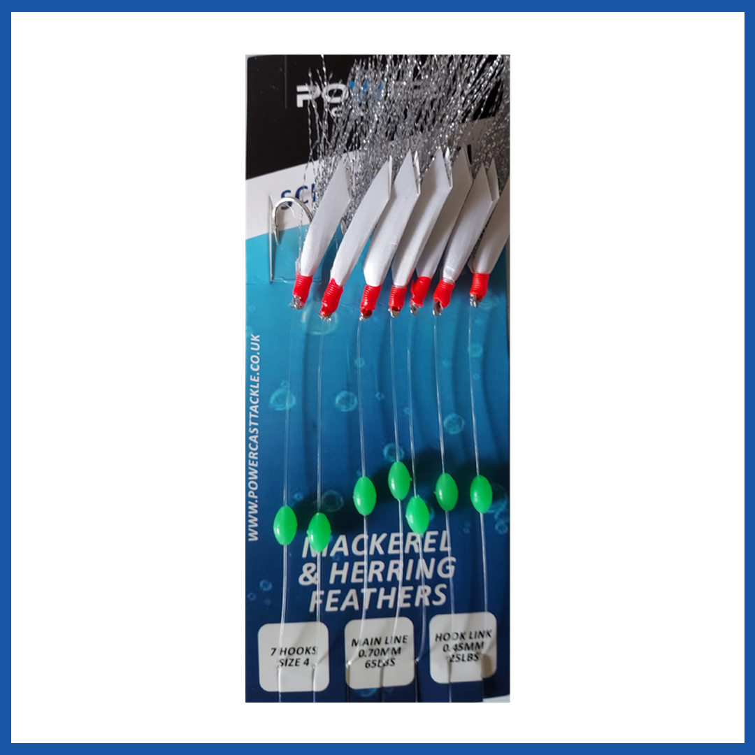 7 Hooks Mackerel Feathers (Scintill Flash) - Power Cast Wholesale